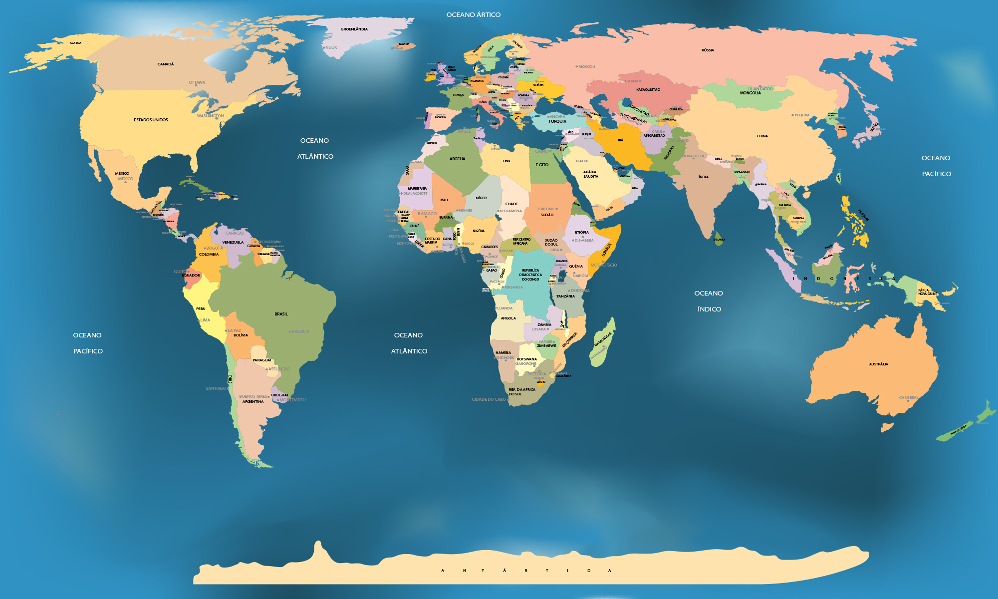 Mapa Mundi Com Nome De Todos Os Paises E Capitais Map