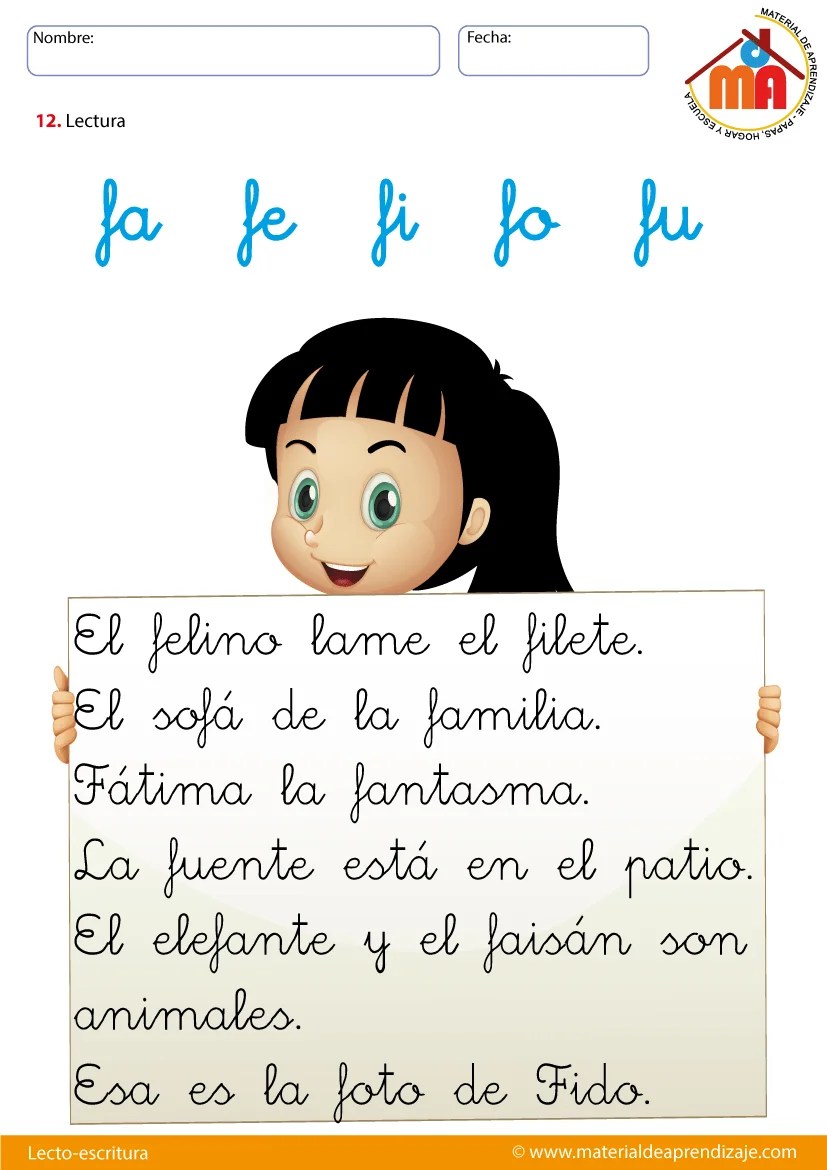 La Letra F Lecto Escritura “material De Aprendizaje” Material De