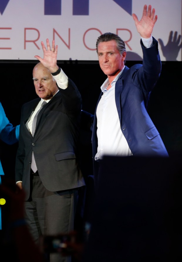 California Governor Race Jerry Brown Stumps For Gavin Newsom