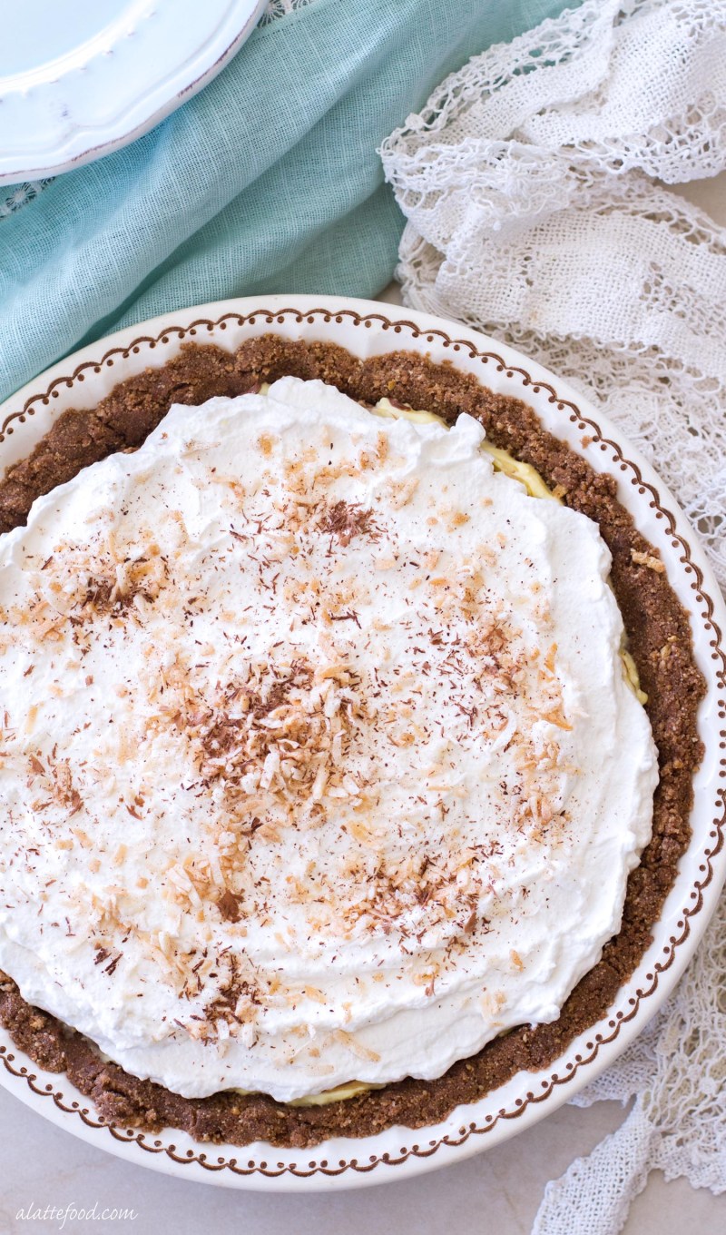 No Bake Chocolate Coconut Cream Pie A Latte Food