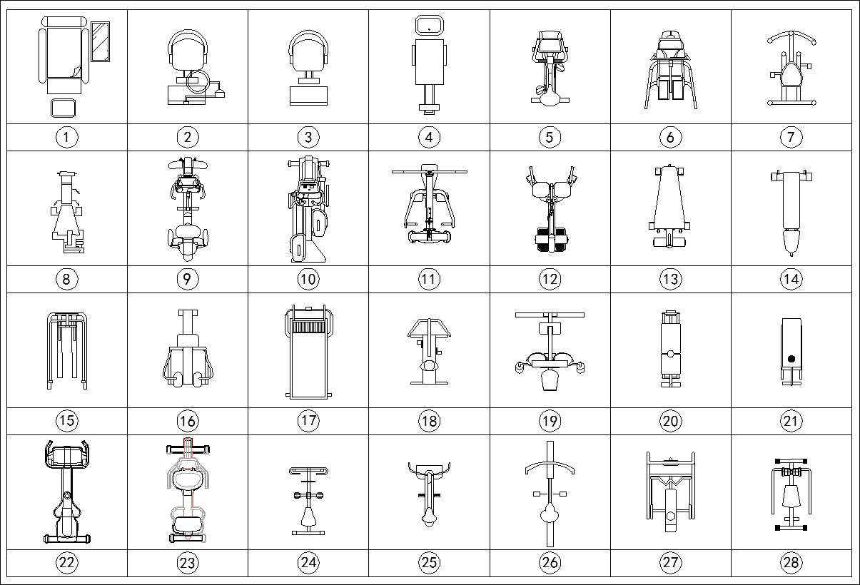 Fitness Equipment Cad Blocks Free Autocad Blocks And Drawings Download