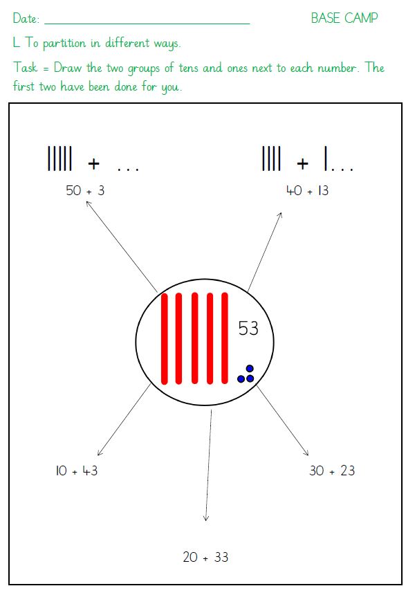 Idea 273 Free Differentiated Challenge Sheets For Partitioning Numbers