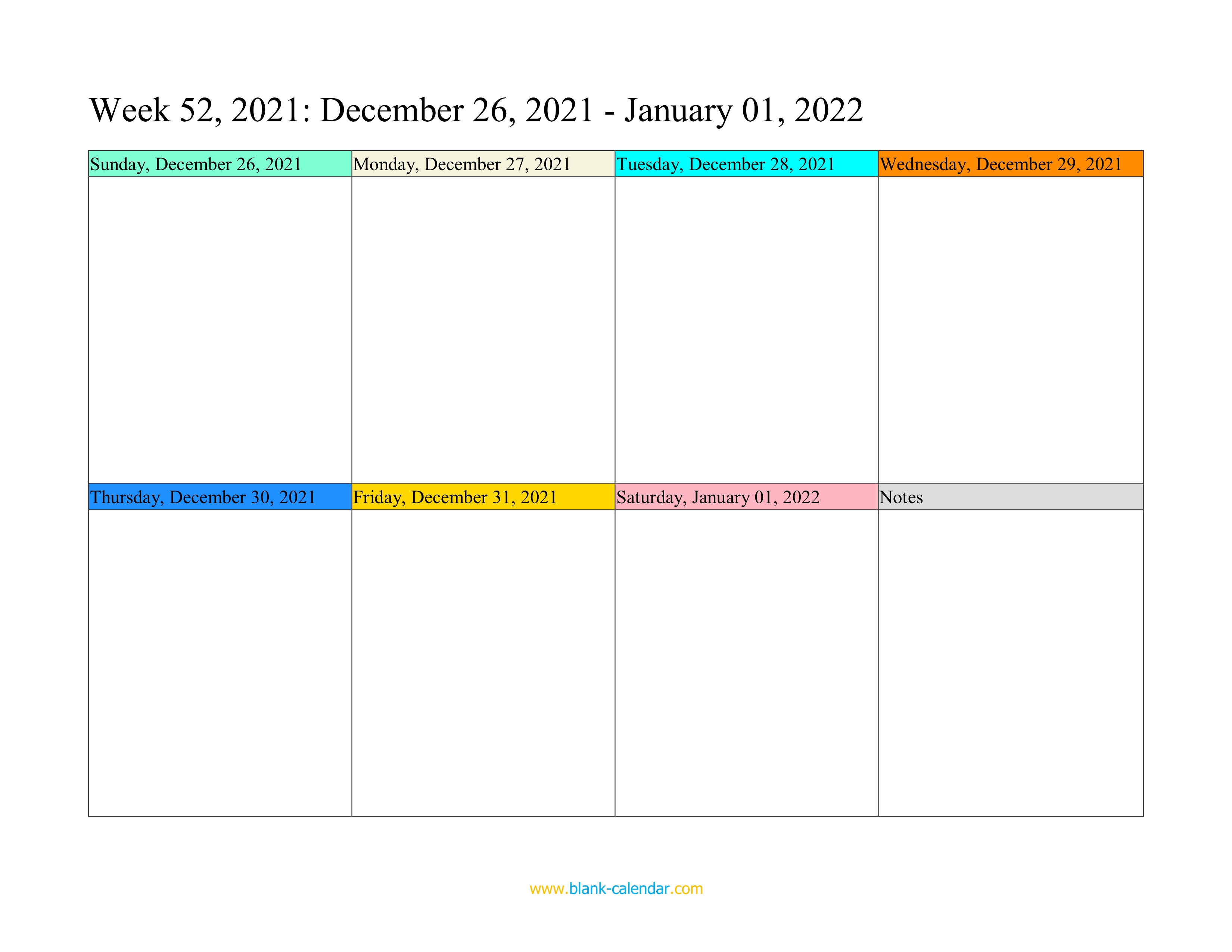 Weekly Calendar 2022 Word Excel Pdf 2022 Calendar With Week Numbers