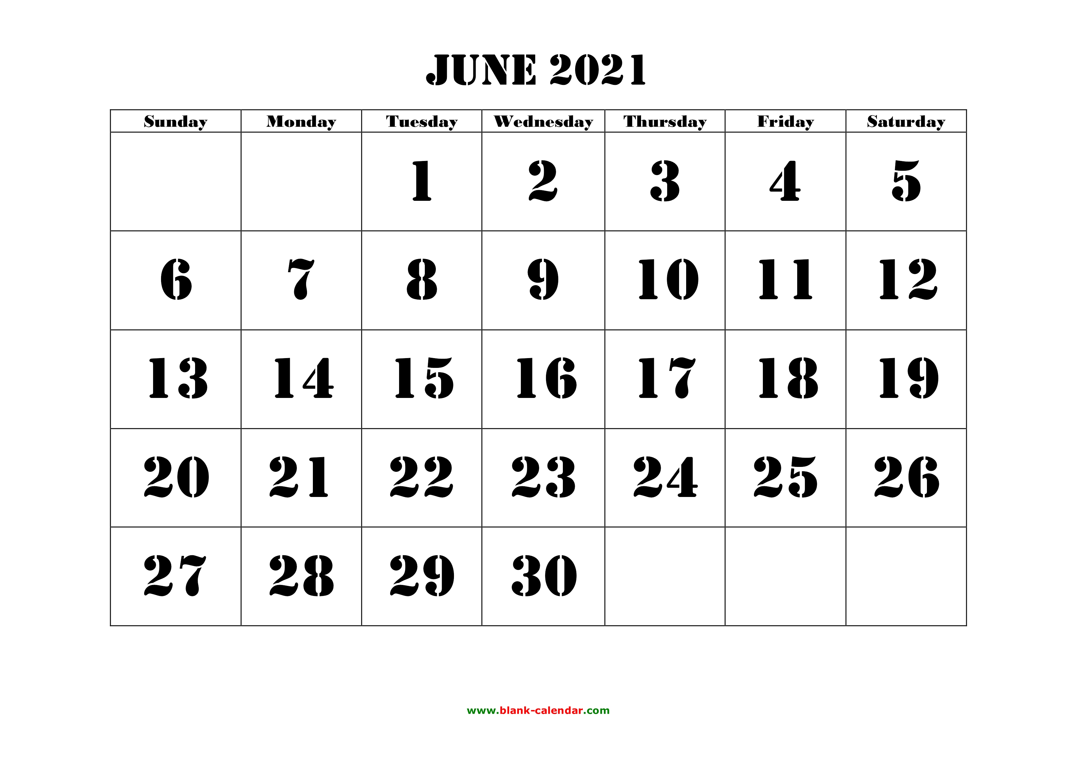 Free Printable June 2021calendar With Holidays Free Printable Templates