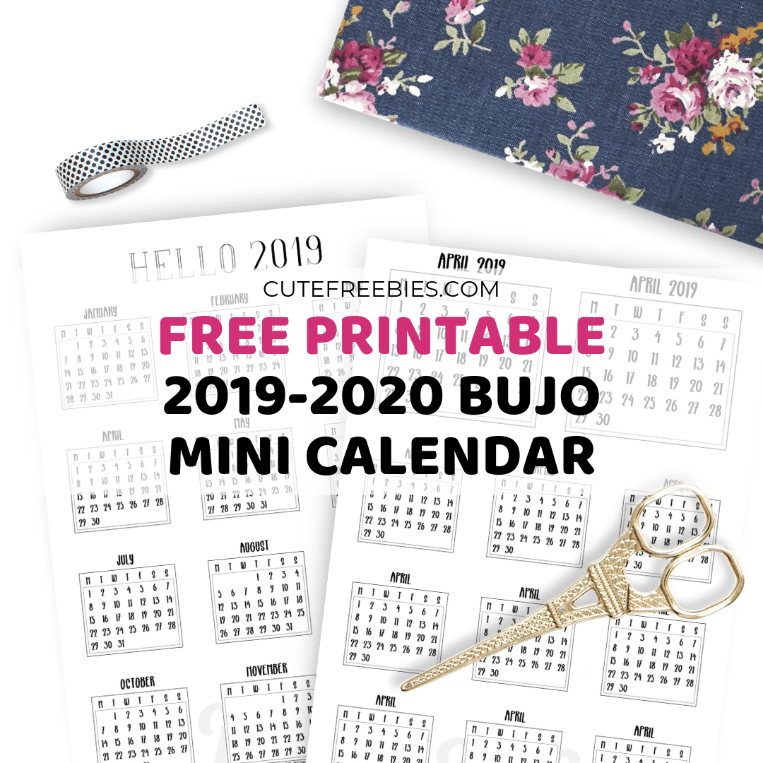 Bullet Journal Mini Calendar 2021 Printable 11 Genius Bullet Journal