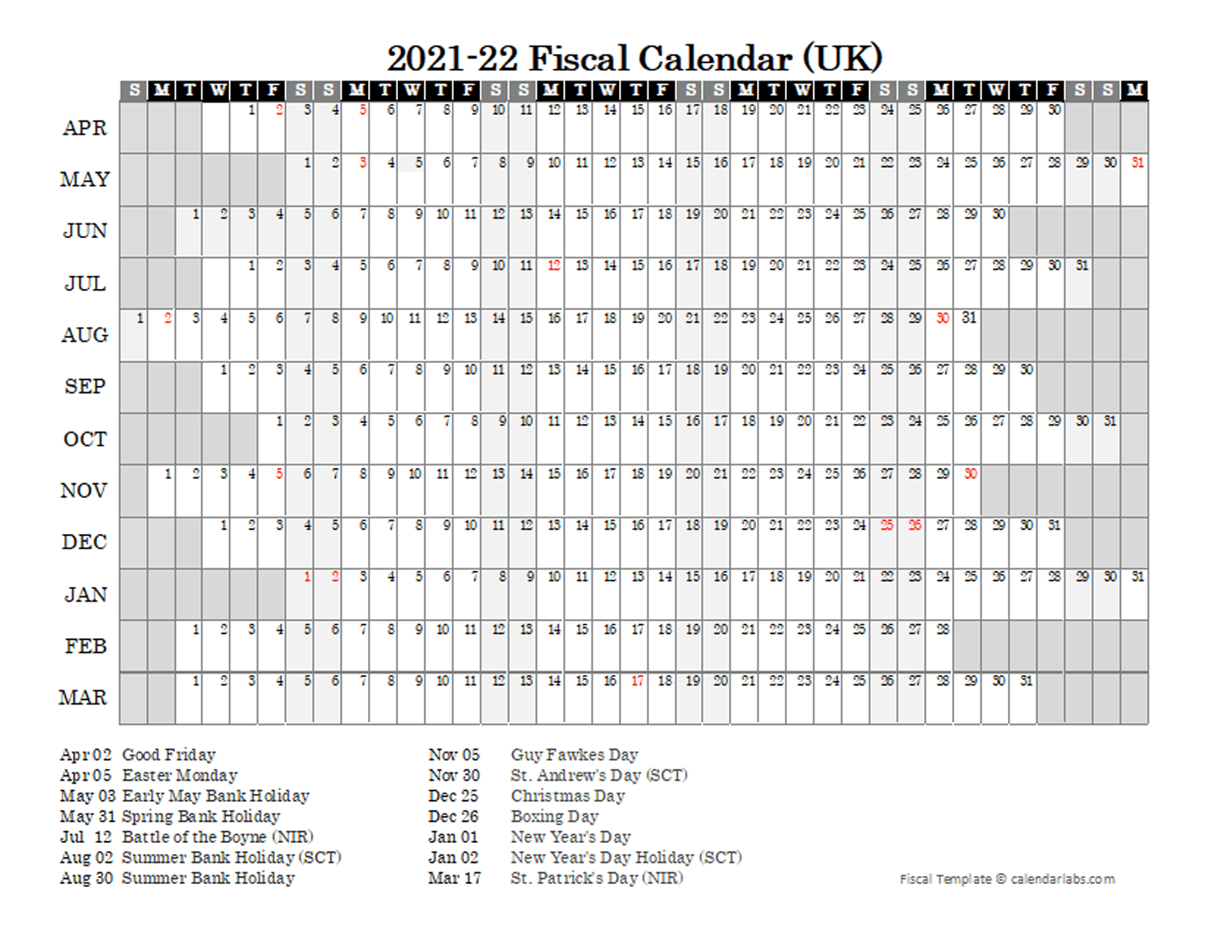 Uk Fiscal Calendar Printable Word Searches