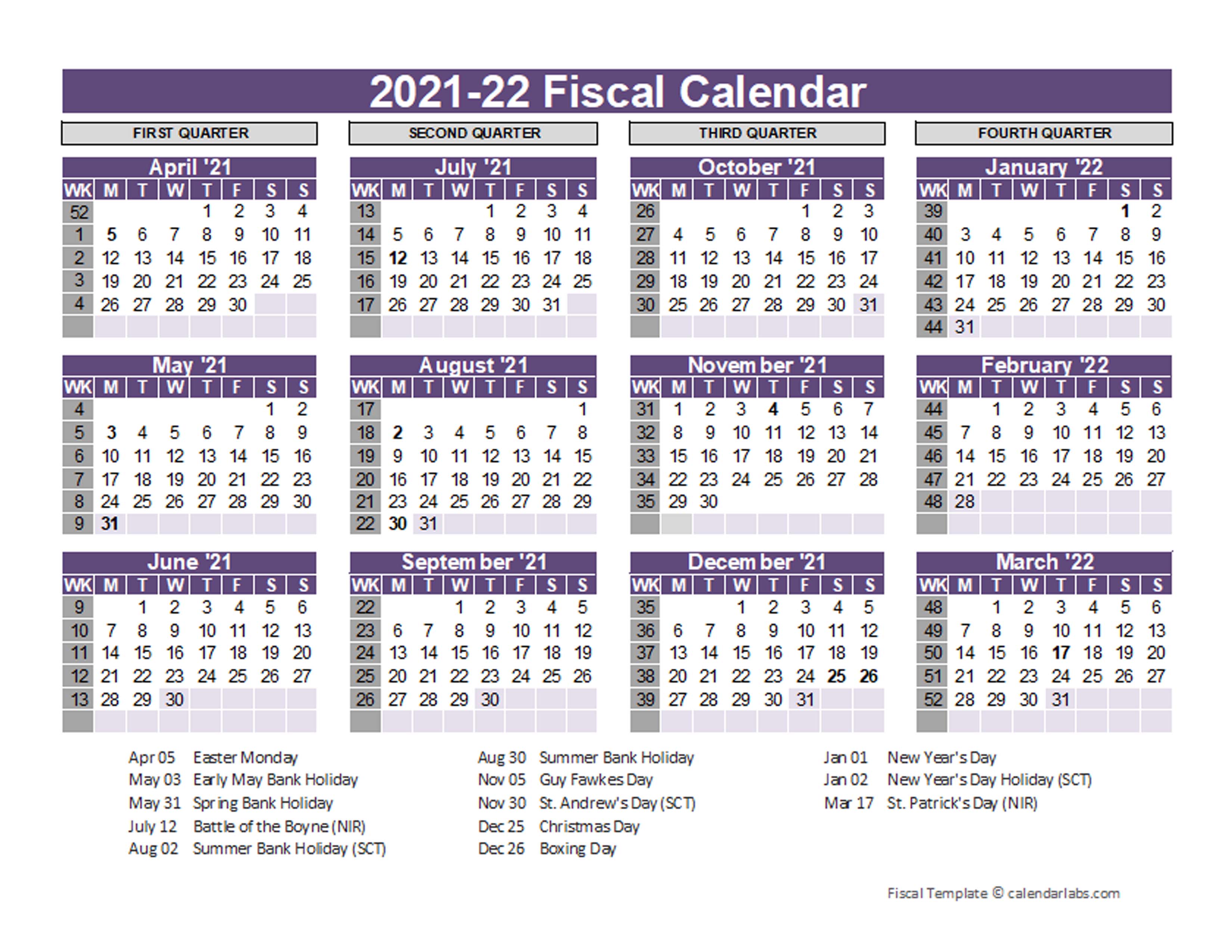 Fiscal Calendars 2022 Free Printable Pdf Templates 2022 23 Fiscal