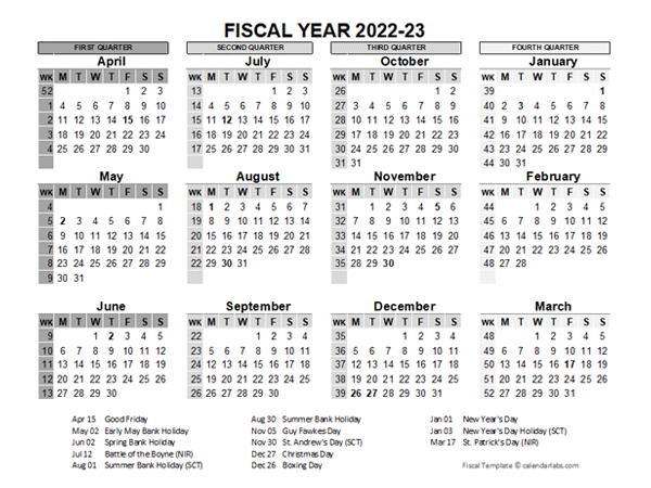 Fiscal Calendars 2022 Free Printable Excel Templates