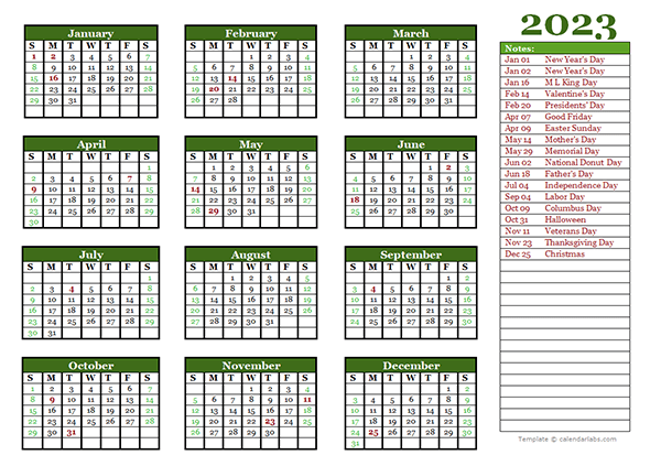 Calendario 2023 Editable Calendario Gratis 2023 Landscape Printable