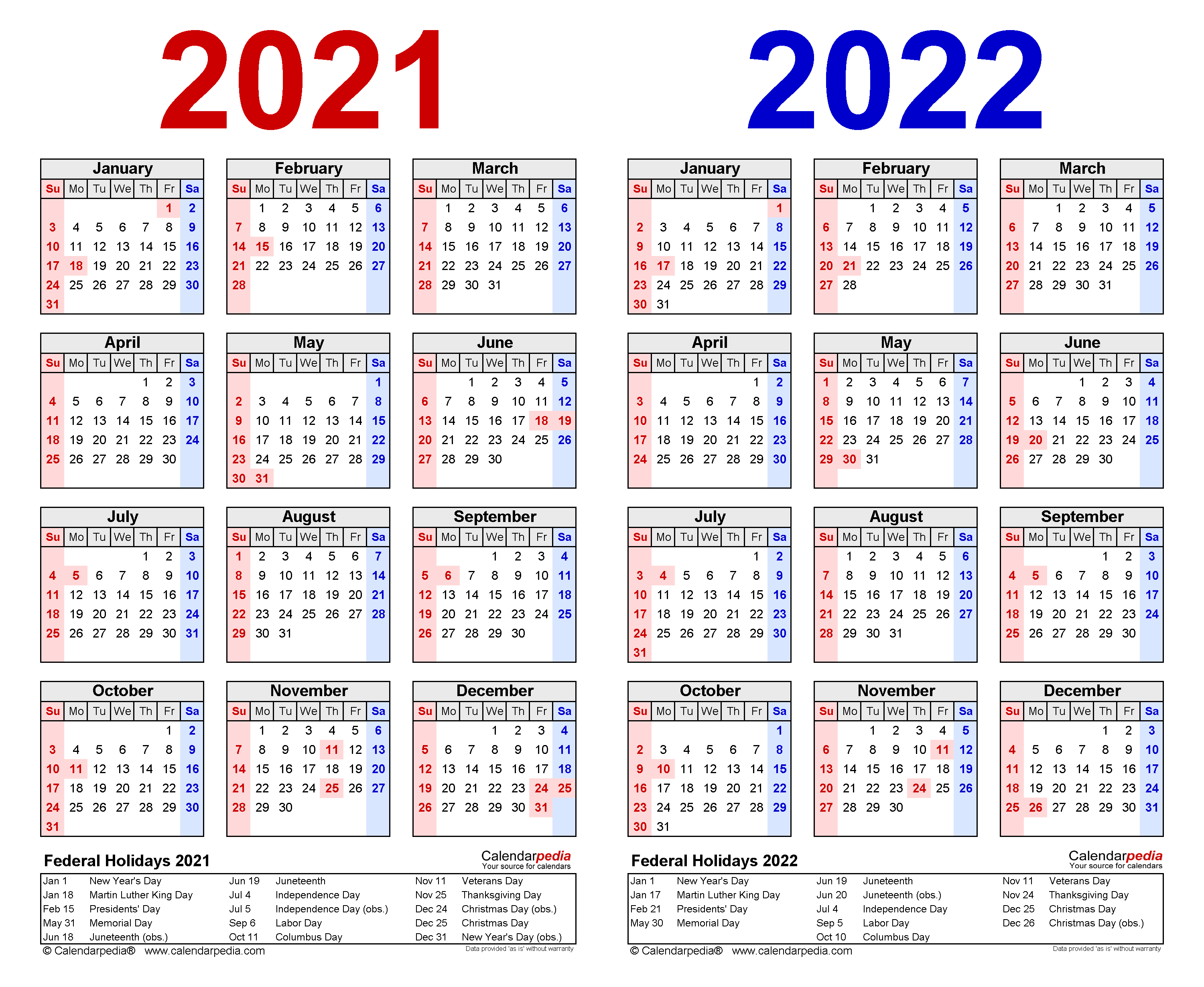 2022 2023 Two Year Calendar Free Printable Word Templates 2022 2023