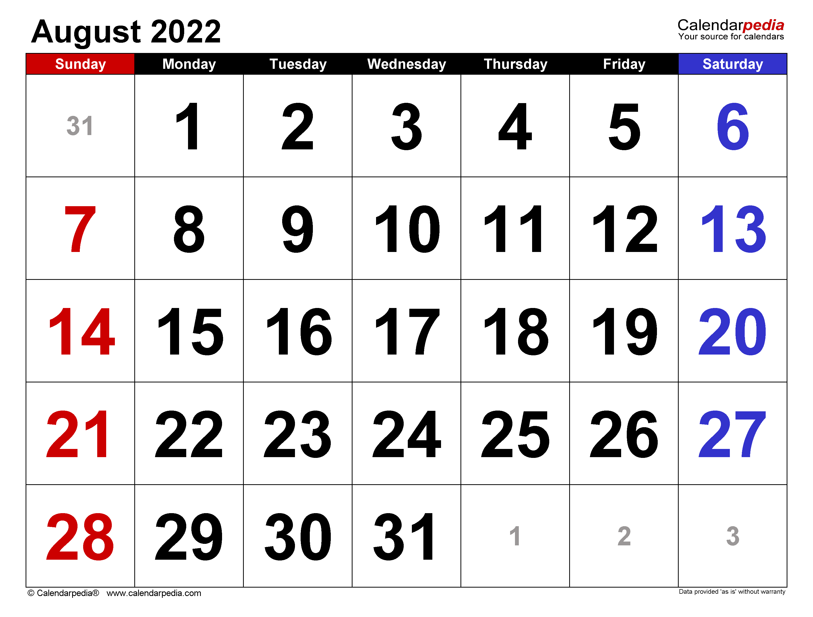 August 2022 Calendar Free Printable Calendar Templates Calendar