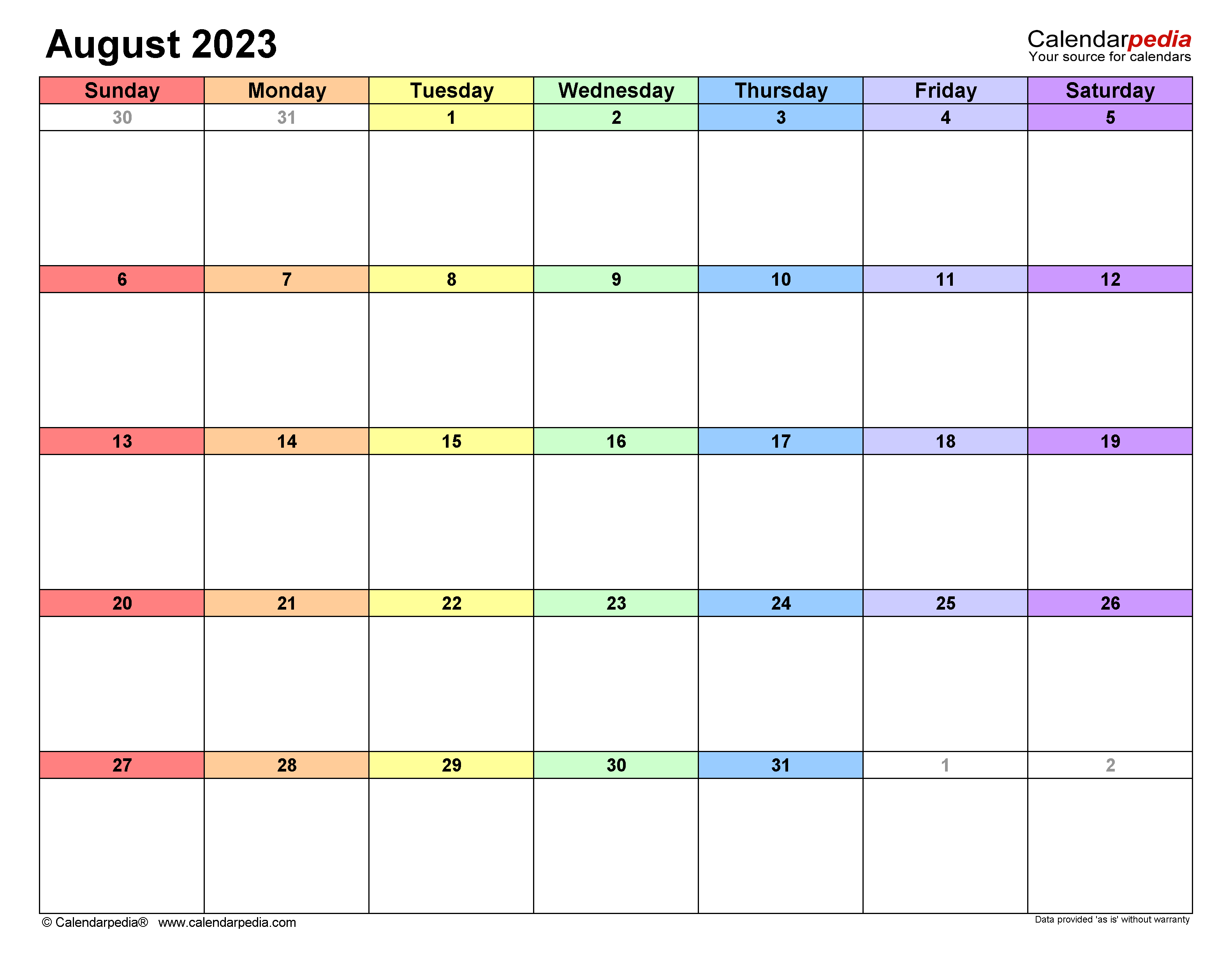 Printable August 2023 Calendar Canada Mobila Bucatari