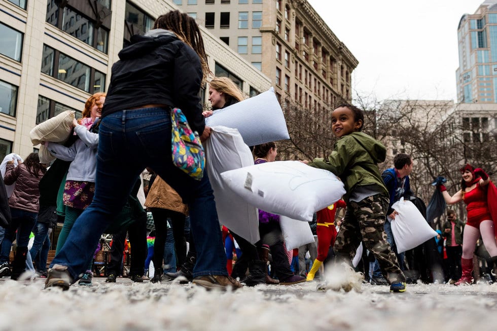 On The List International Pillow Fight Day Comes To Cal Anderson Egg