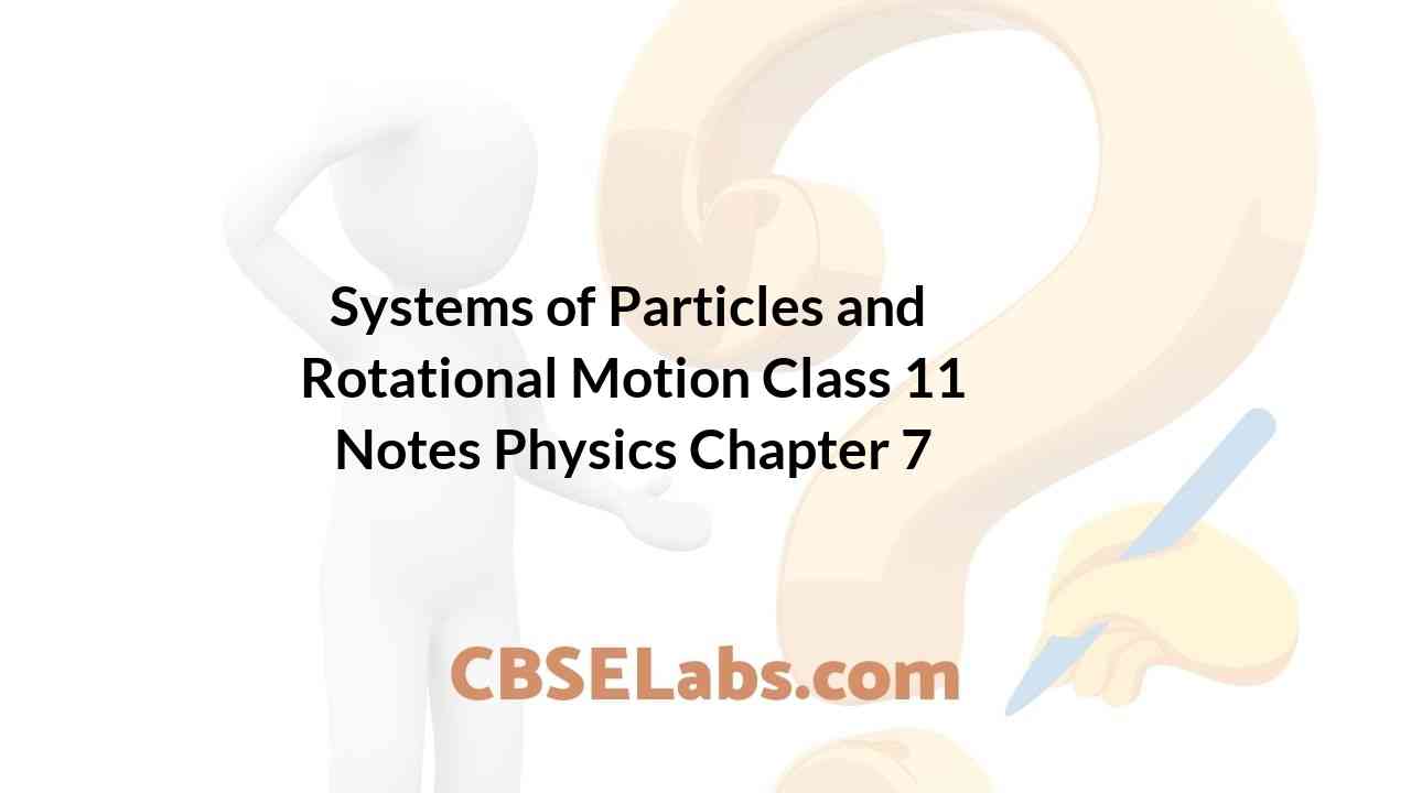 Systems Of Particles And Rotational Motion Class 11 Notes Physics