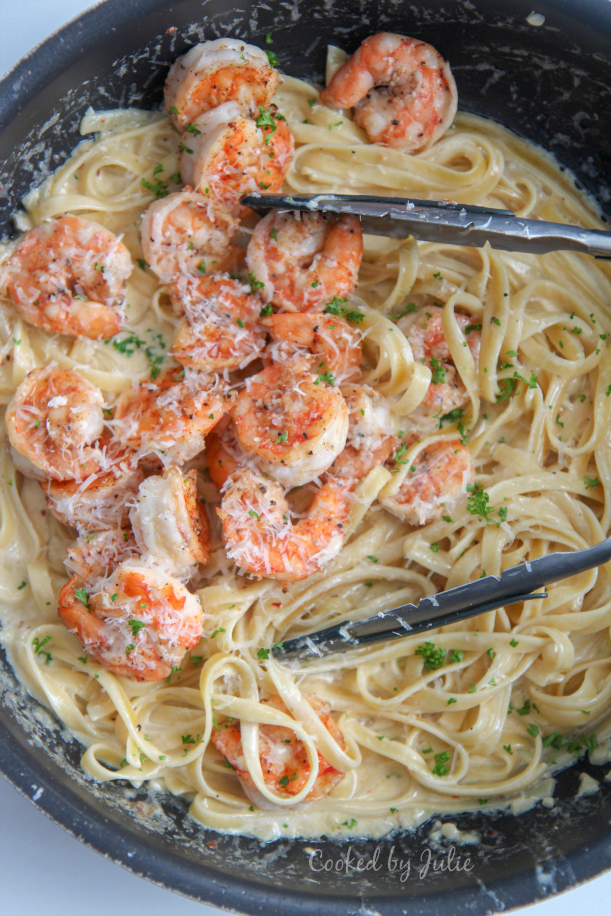 Creamy Shrimp Alfredo Pasta Video Cooked By Julie