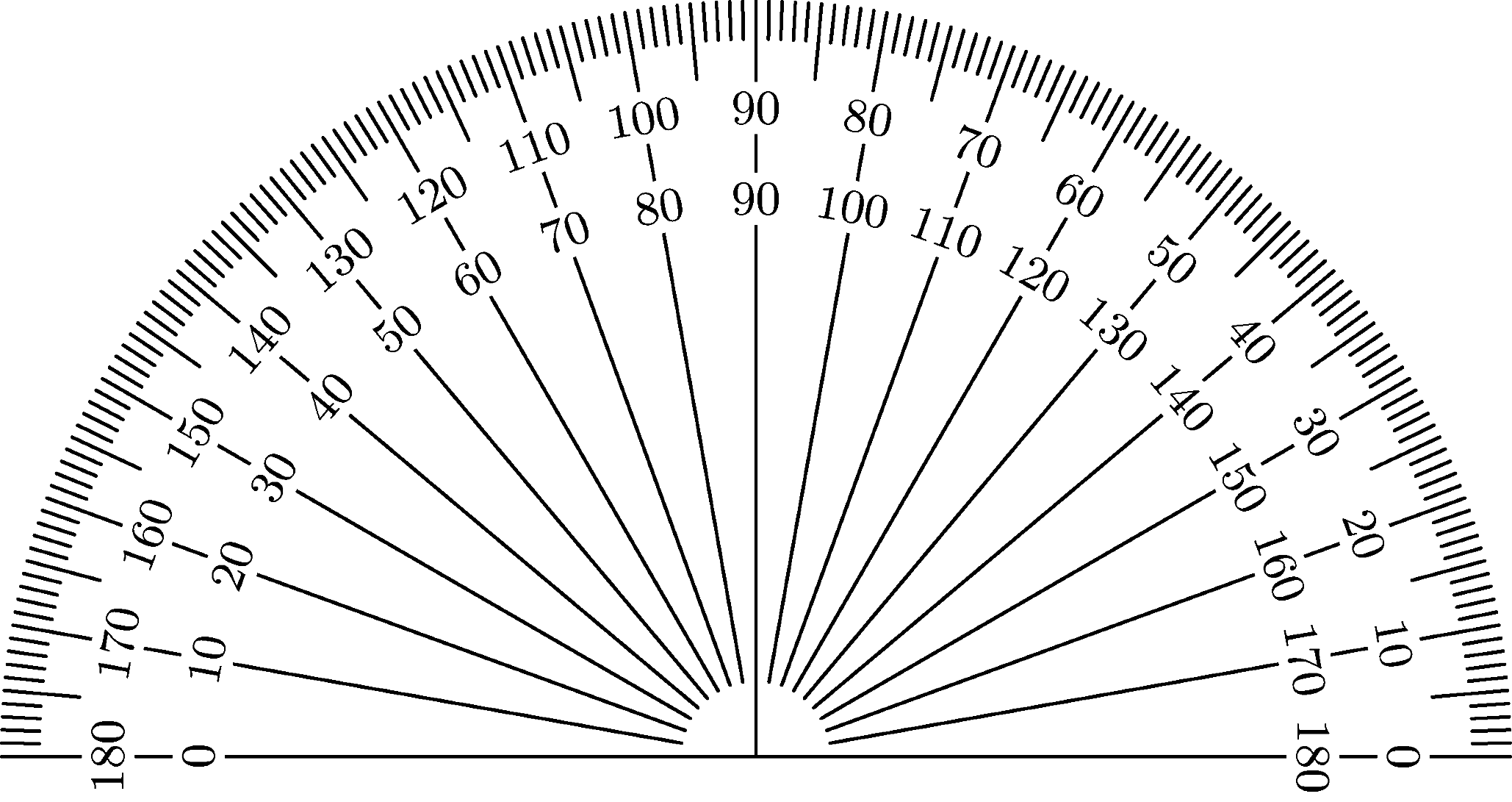 Free Printable Protractor 180 360 Pdf With Ruler Free Printable