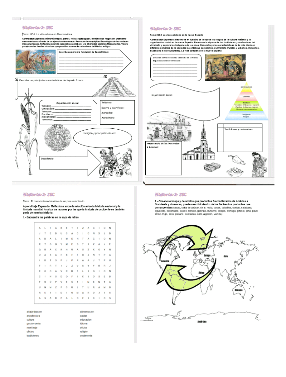 Actividades De Historia Para Secundaria Para Imprimir Aprendiendo De