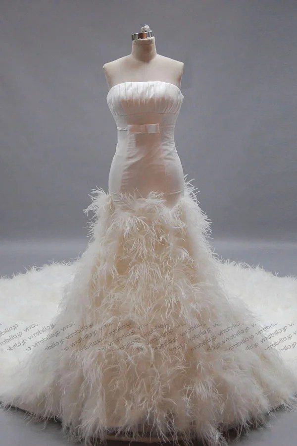 Ostrich Feather Wedding Dress