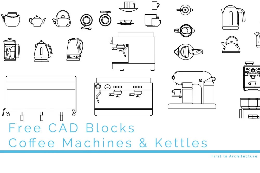 Free Cad Blocks Coffee Machine Cad Blocks Kettles And Teapots