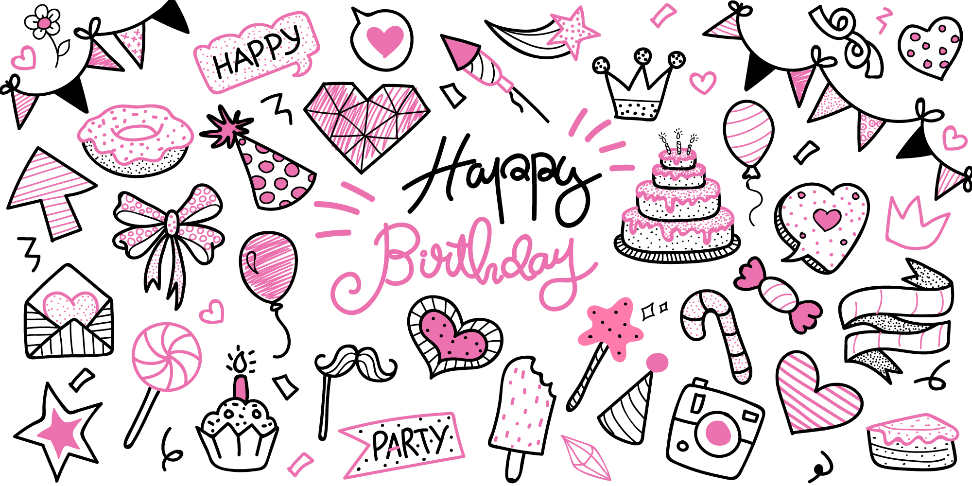 Birthday Doodle Free Vector Art Frebers