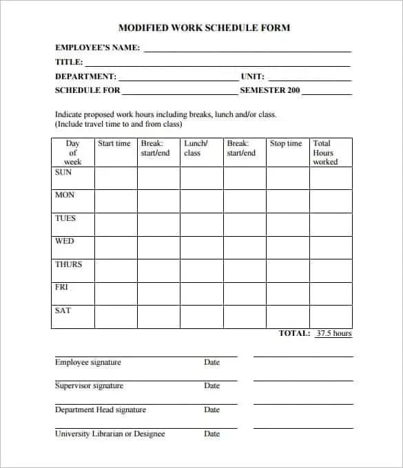 Microsoft Excel Templates 9 Daily Work Schedule Excel Templates