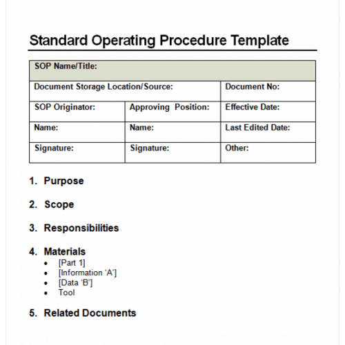 9 Standard Operating Procedure Sop Templates Word Excel Pdf Formats