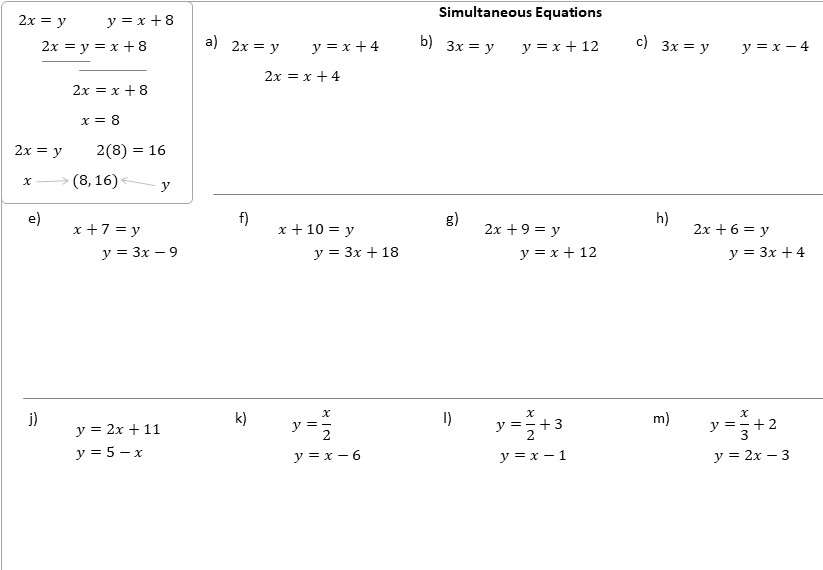 Simultaneous Equations Worksheet Ks3 With Answers Pdf Tessshebaylo