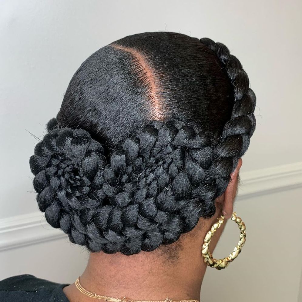 Individual Braids Updo Hairstyles For Black Women