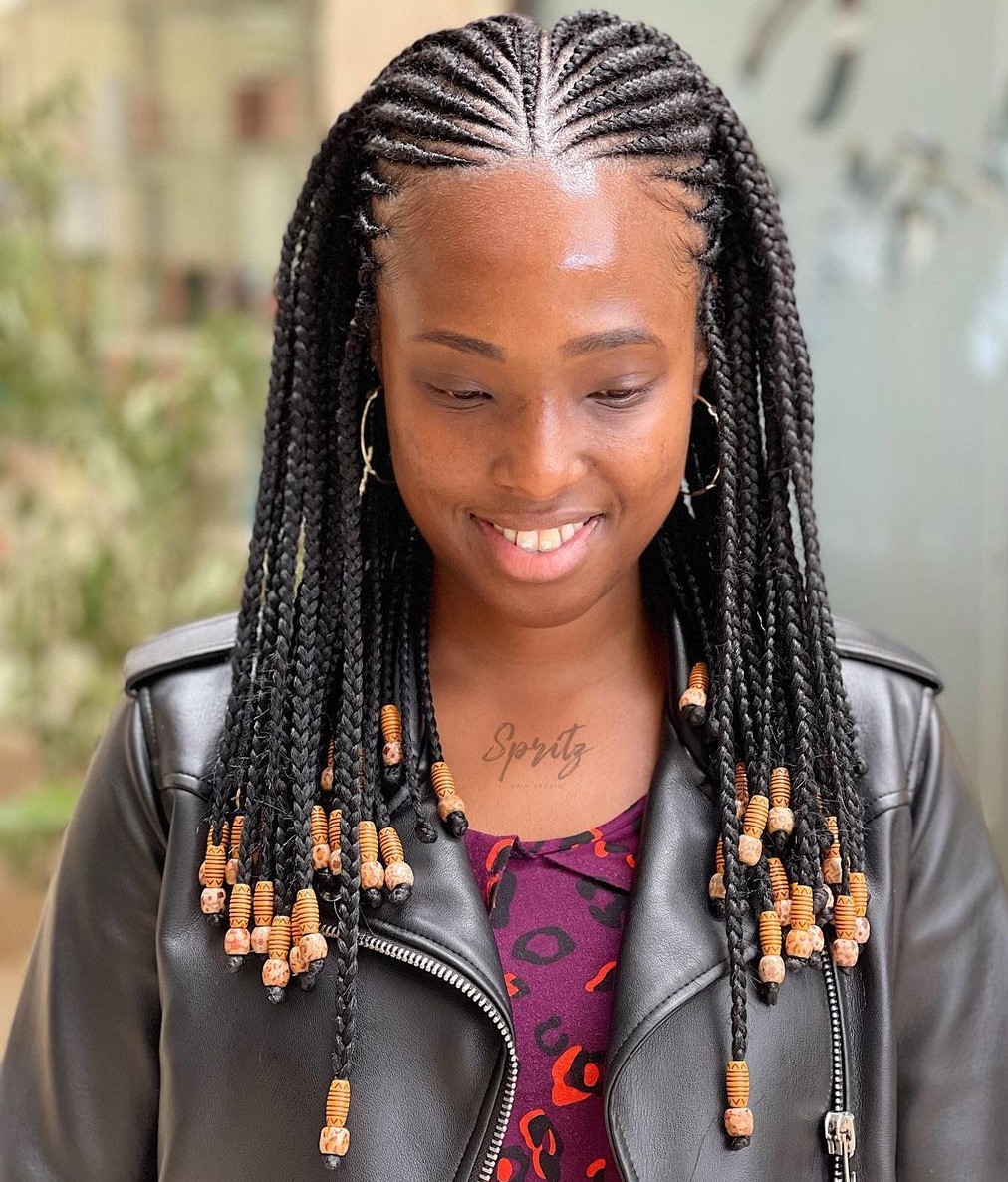 Fulani Straight Up Braids With Fringe And Beads These 16 Short Fulani