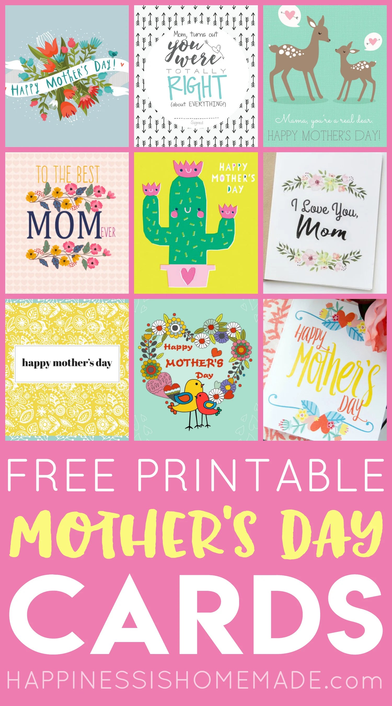 Free Printable Mothers Day Cards Happiness Is Homemade