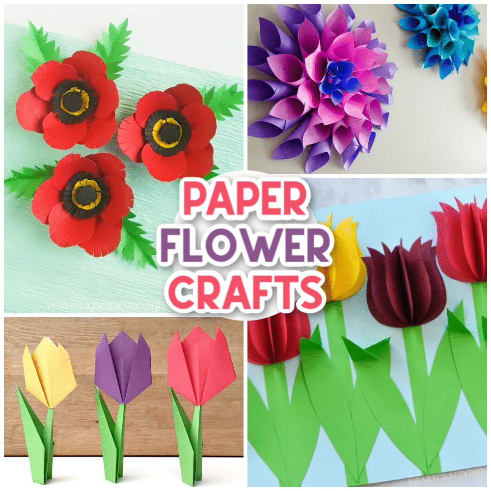 20 Easy Paper Flower Crafts Happiness Is Homemade