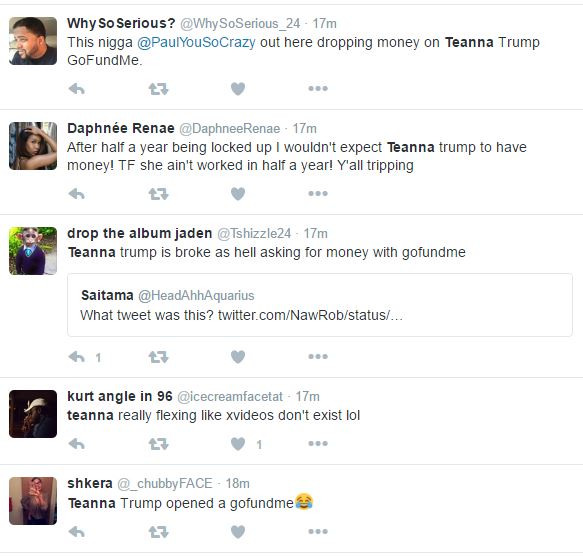 Teanna Teanna Trump Launches Gofundme Campaign As She Is In Need Of