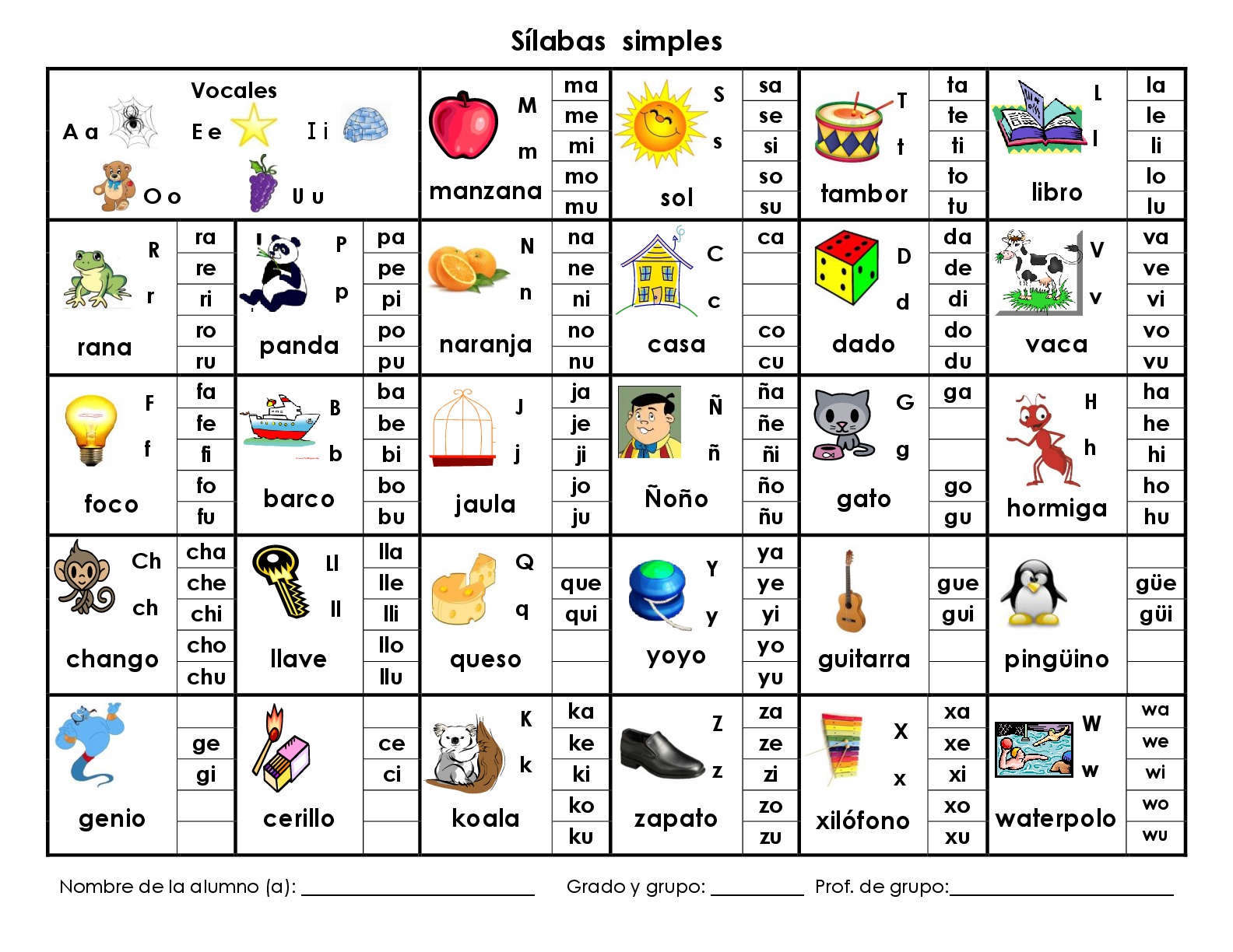 Silabario Completo Para Imprimir