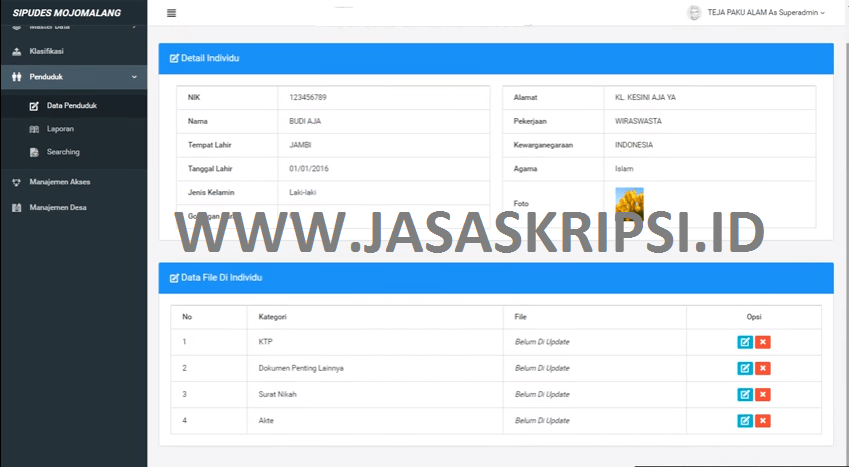 Sistem Informasi Administrasi Kependudukan Berbasis Web