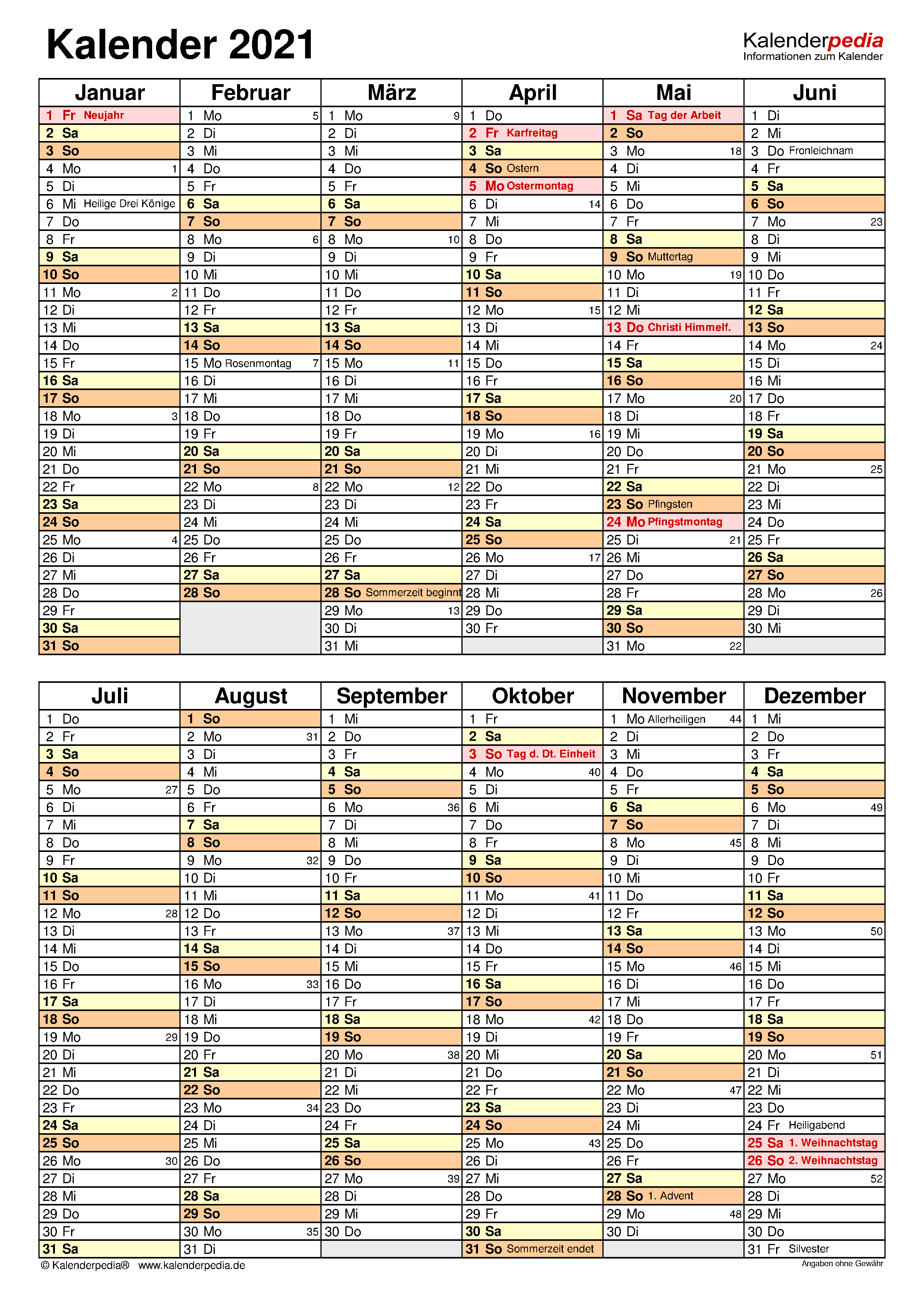 Kalender 2021 A4 Zum Ausdrucken Din A4 Kalender 2021