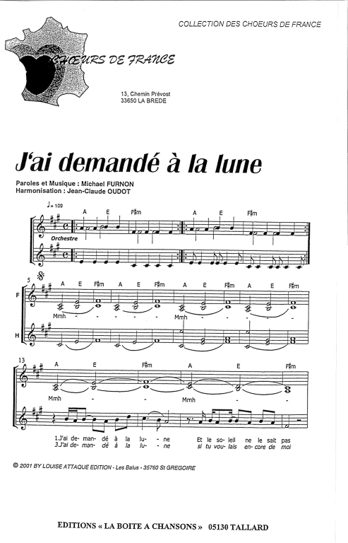 Jai Demander A La Lune Paroles J Ai Demande A La Lune Wiki Music