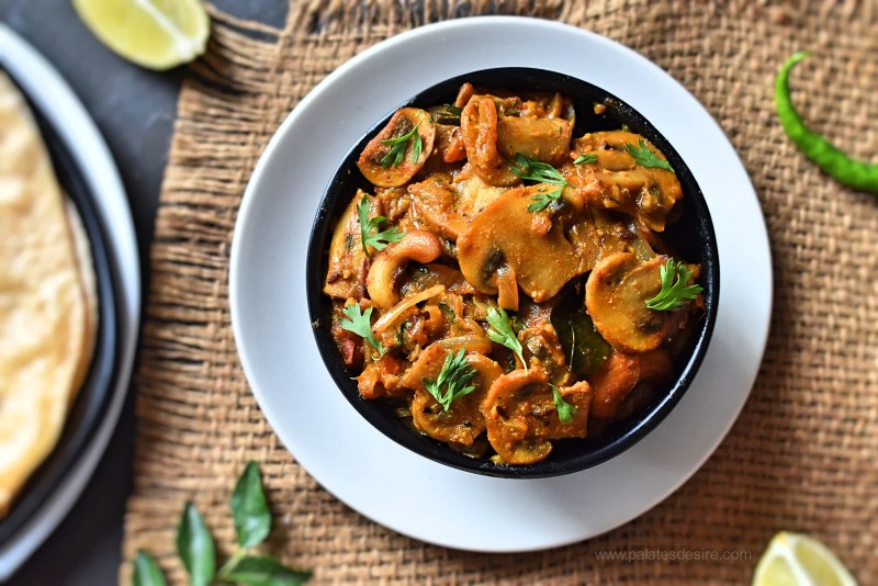 Mushroom Masala Recipe Palates Desire