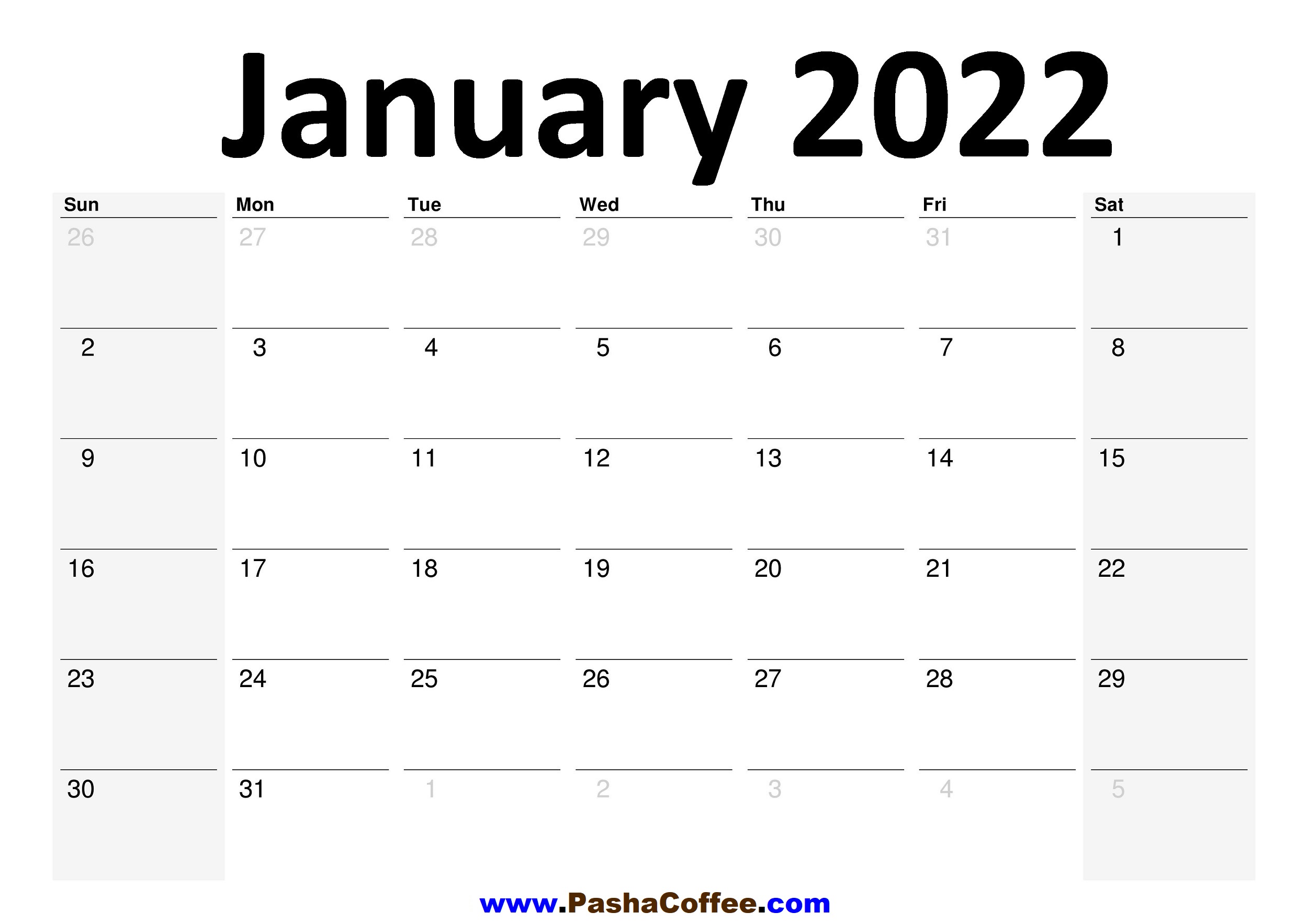 Free Printable January 2022 Calendars Wiki Calendar January 2022