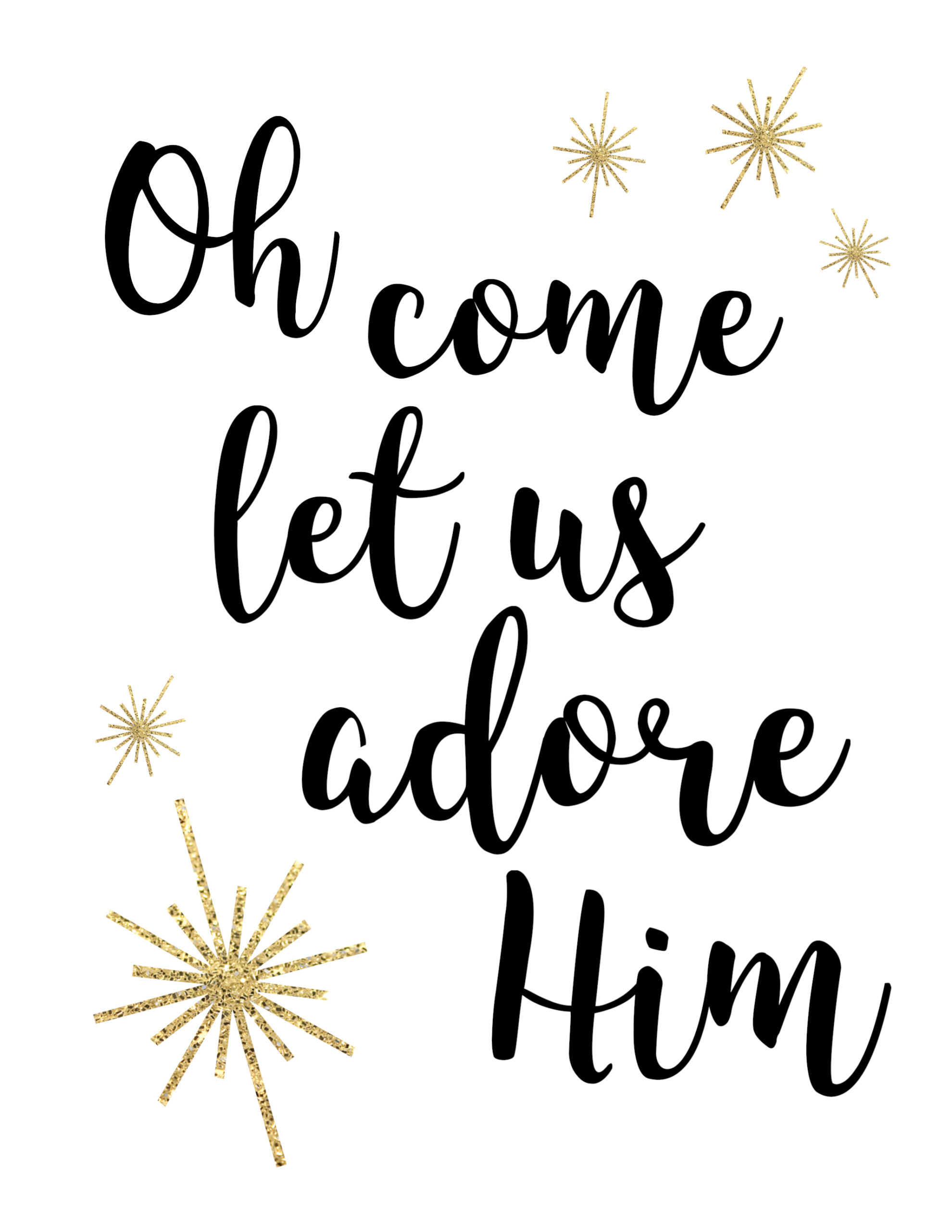 Oh Come Let Us Adore Him Printable Christmas Decor Paper Trail Design