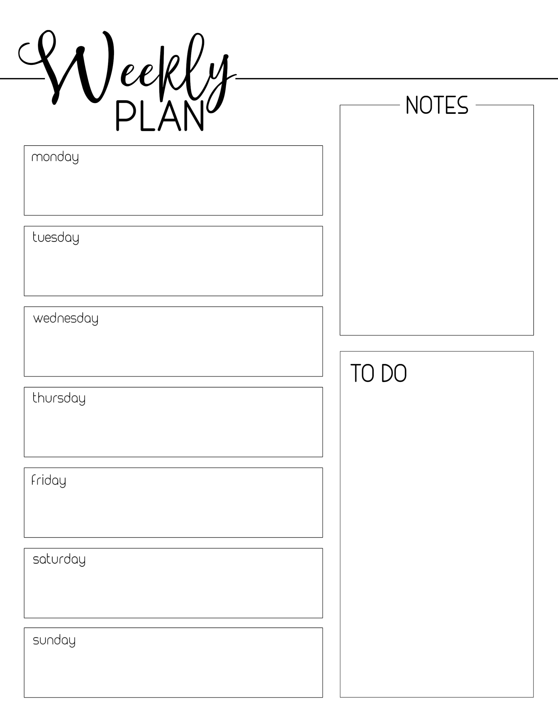 Work Planner Printables