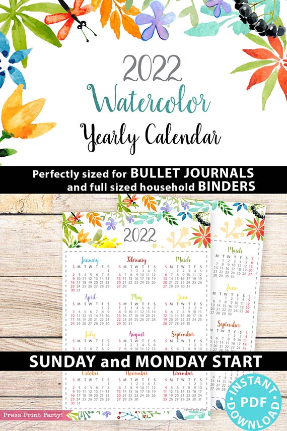 One Page Calendar Free Printable For 2022 Calendar 2022 Printable One