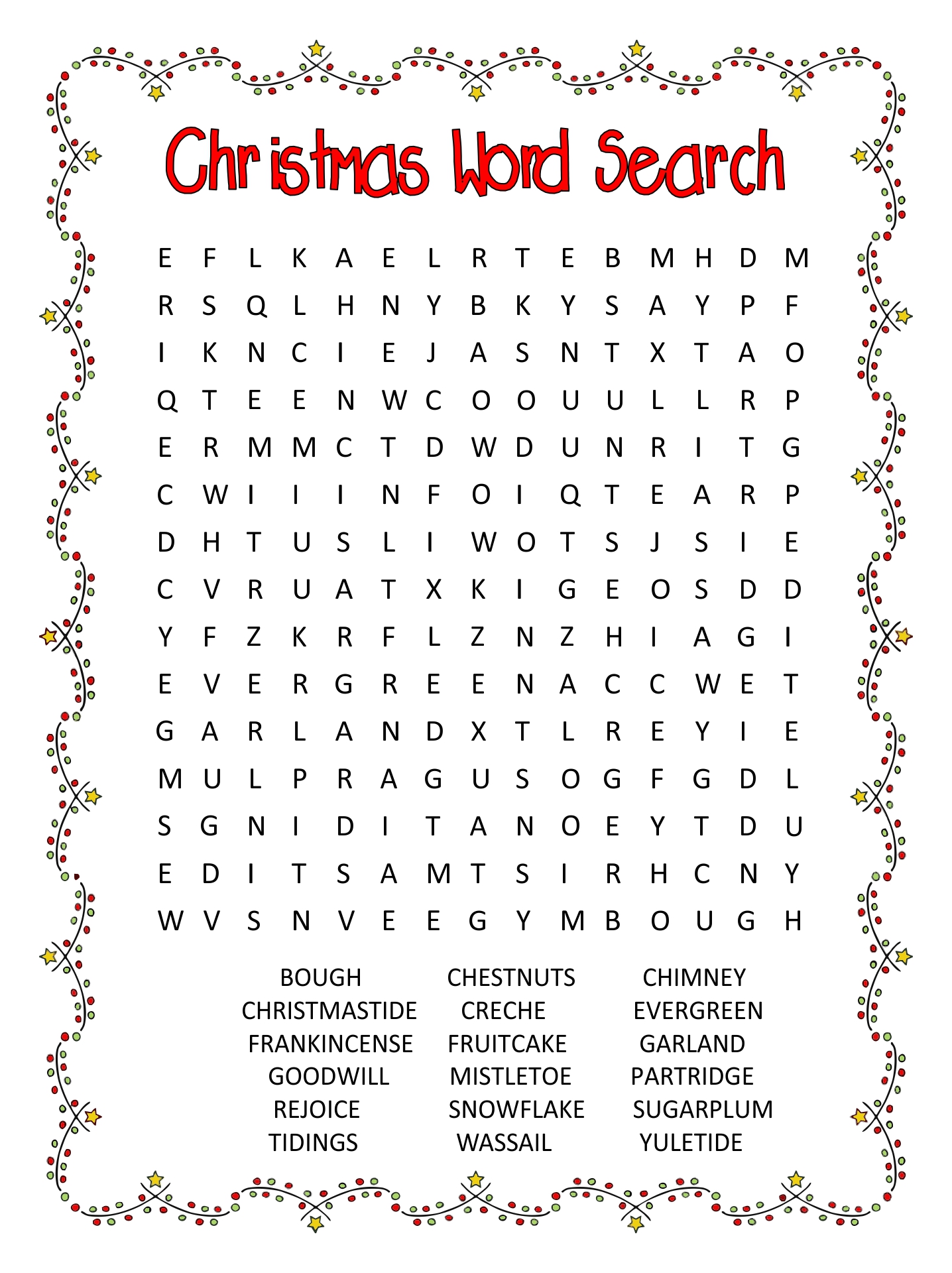 Nativity Word Search Printable Fun Loving Families Christmas Word