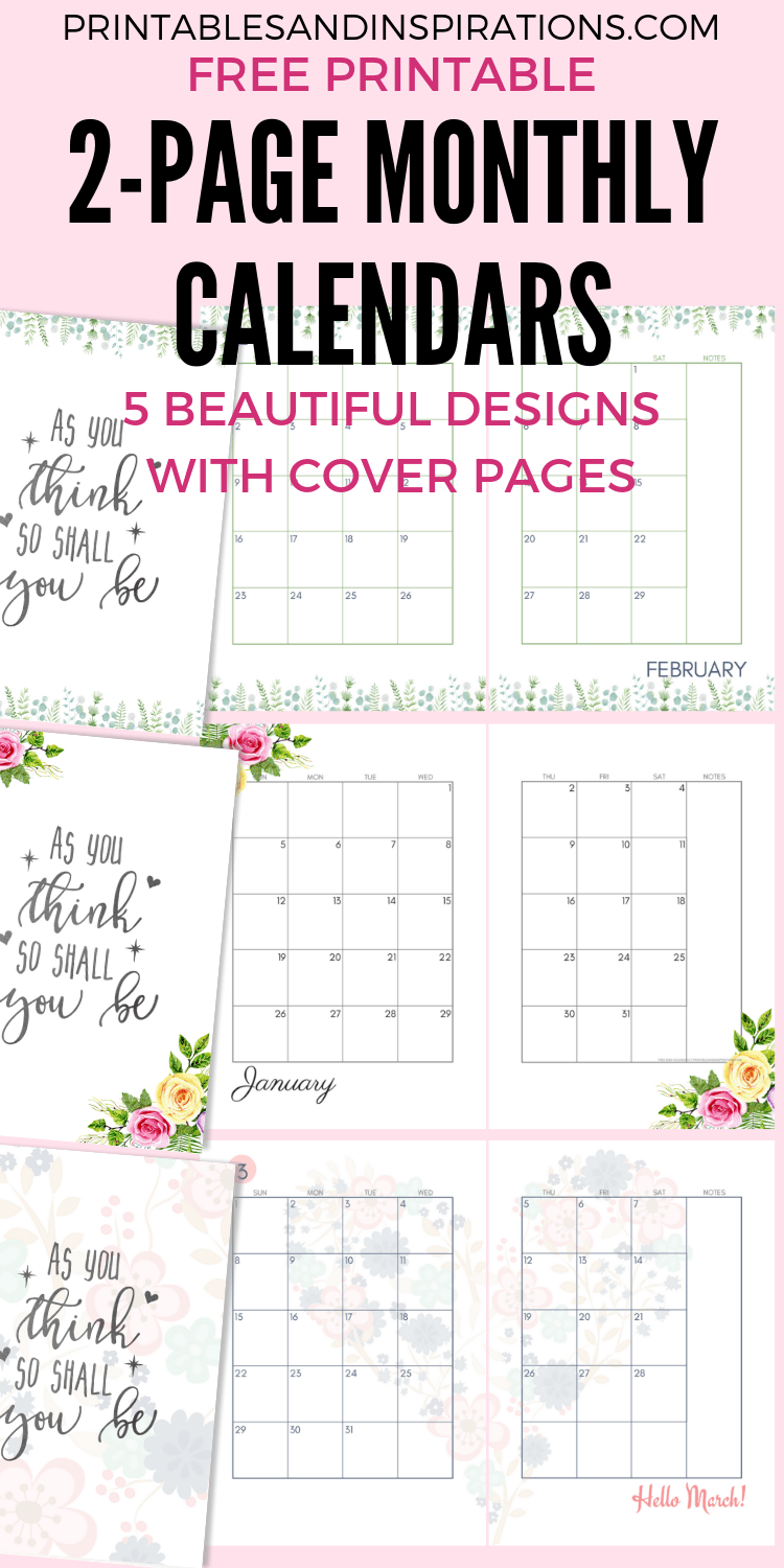 Printable Calendar Monthly 2020 Two Per Page Example Calendar Printable