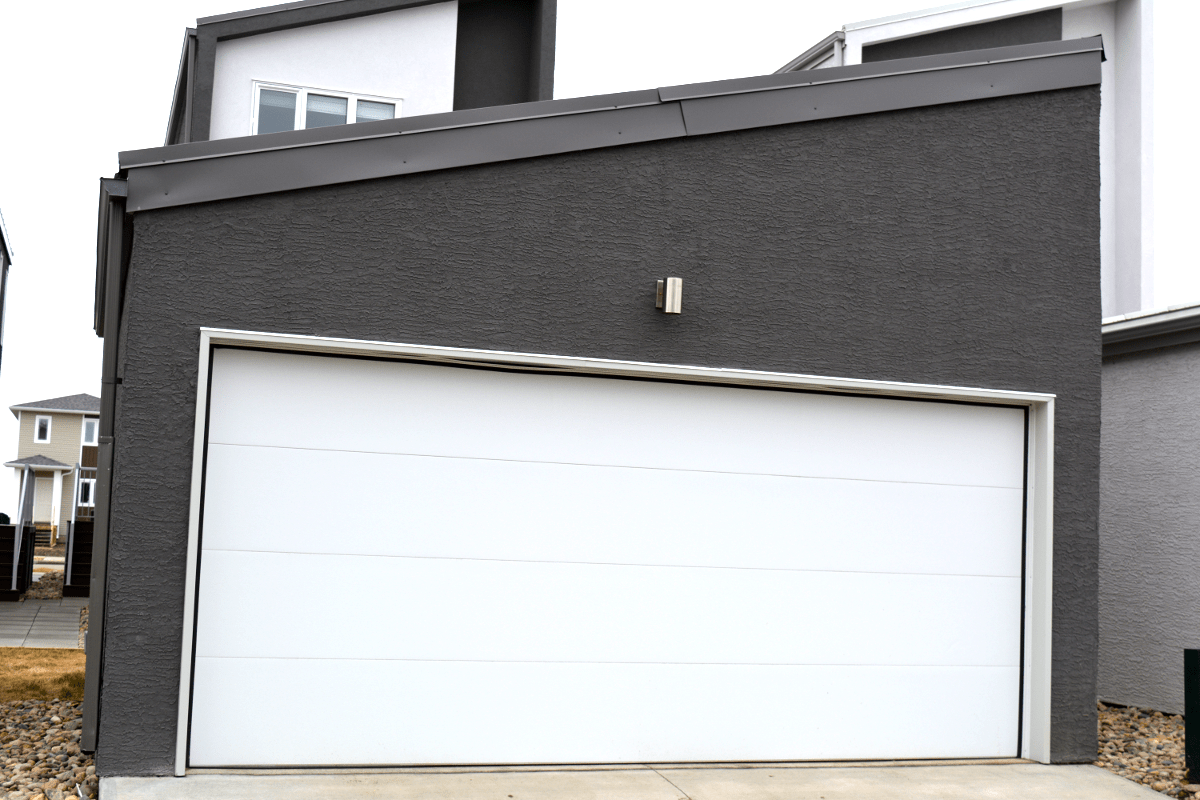 Flush Steel Garage Door With Modern Windows Design Co