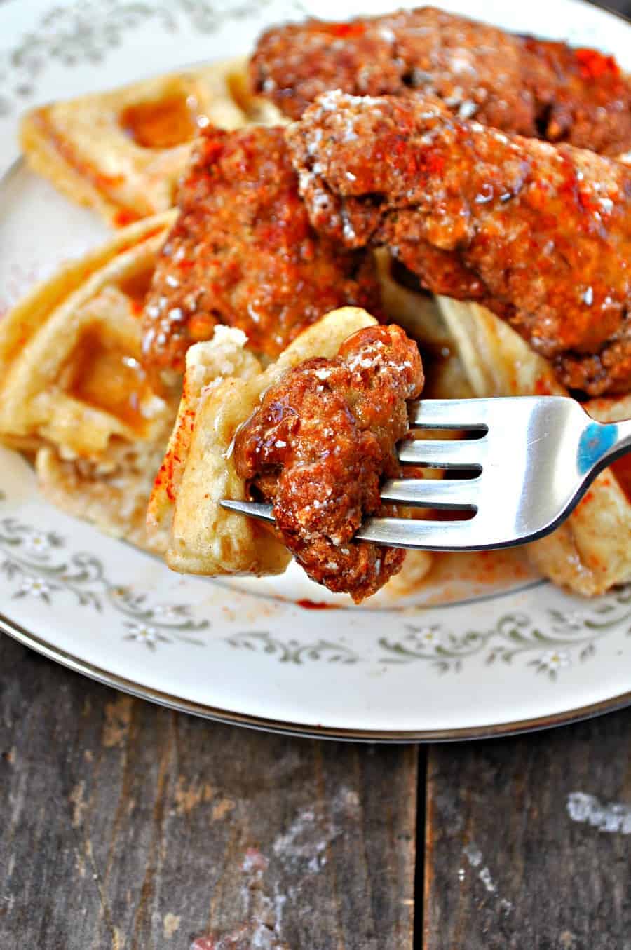 Vegan Chicken And Waffles With Spicy Maple Syrup Rabbit And Wolves