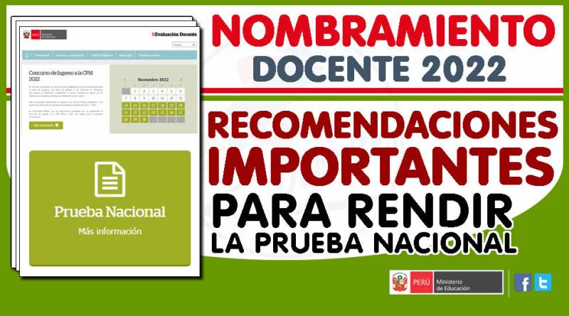 Nombramiento Docente 2022 Recomendaciones Importantes Para Rendir La