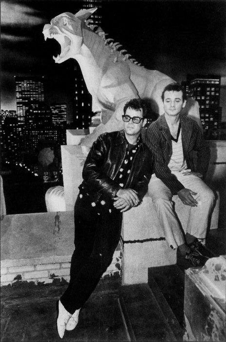 Bill Murray And Dan Aykroyd On The Set Of Ghostbusters