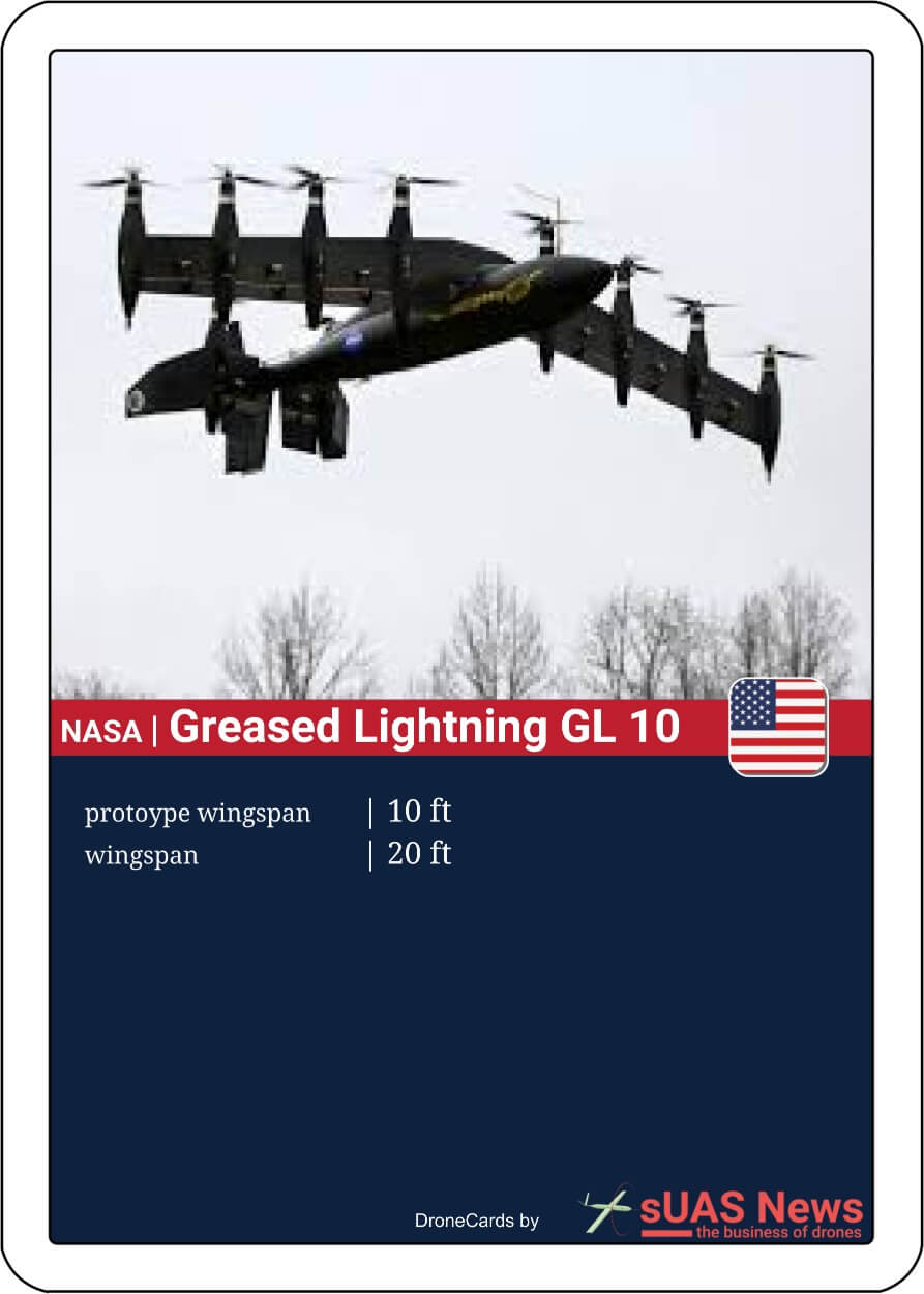 Nasa Greased Lightning Gl10 Suas News Dronecards 2016 12 22 Suas News