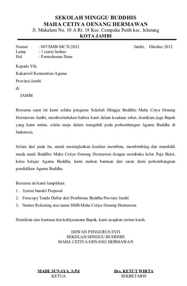 25 Contoh Surat Permohonan Bantuan Dana Barang Dll Contoh Surat