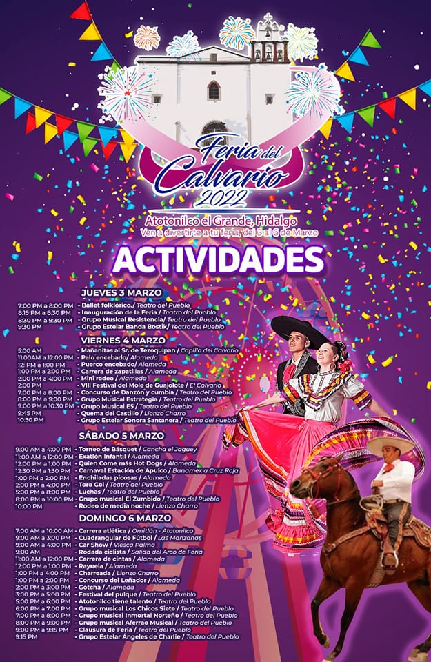 Feria El Calvario Atotonilco 2022 Cartelera Oficial